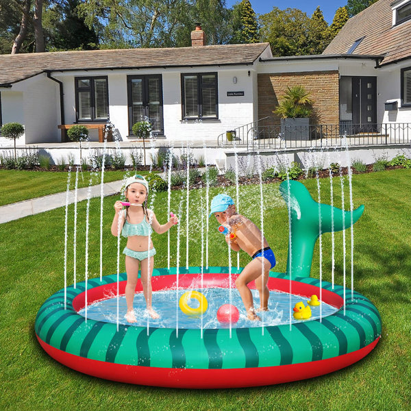 TrueNorth Inflatable Splash Pad, 65" Spray Kiddie Pool Sprinkle Splash ...