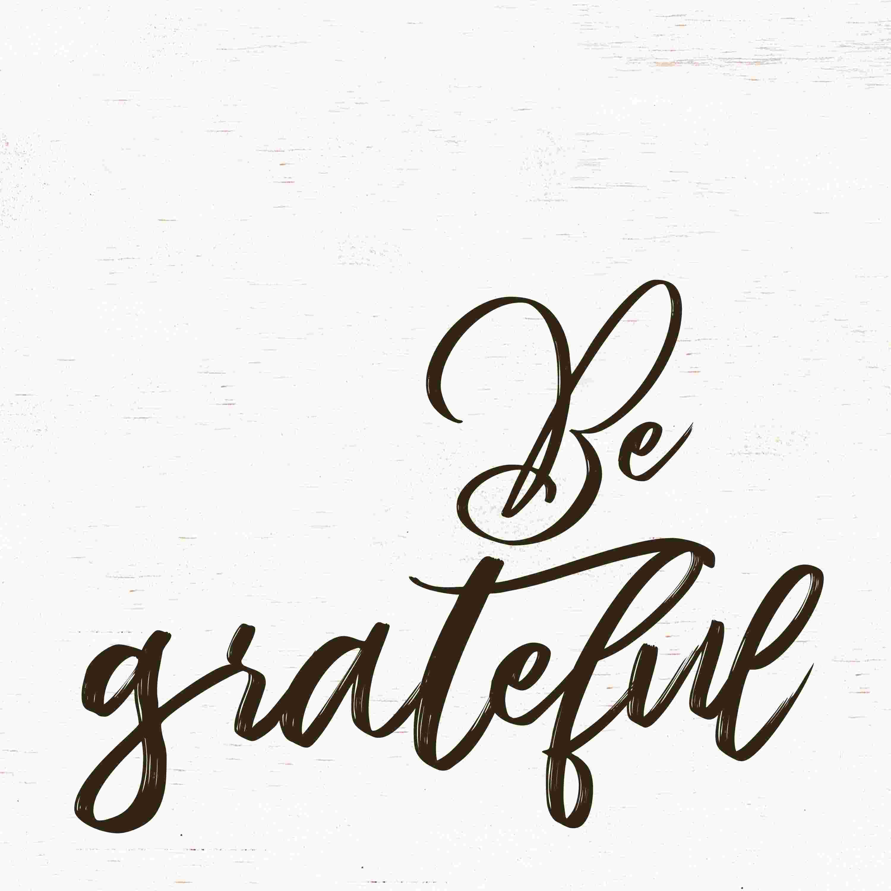 Trinx Be Grateful Cursive - Wrapped Canvas Print | Wayfair