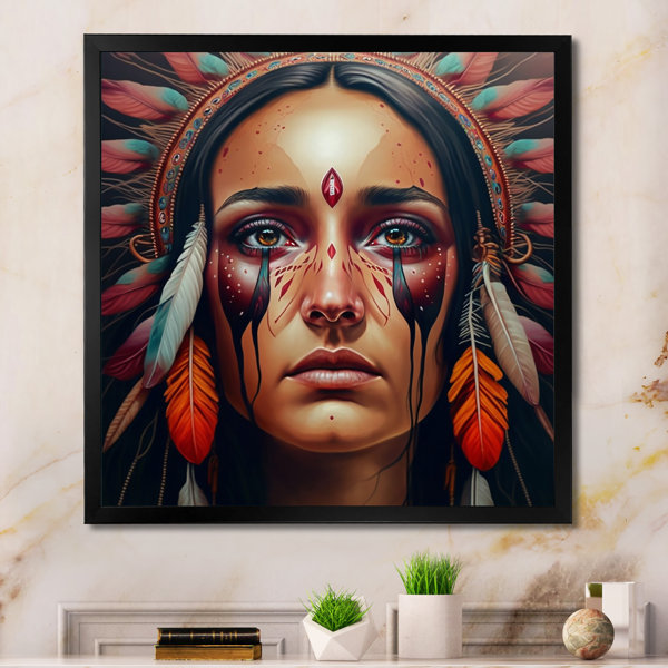 Bungalow Rose Colorful Native American Woman IV - Graphic Art on Canvas ...