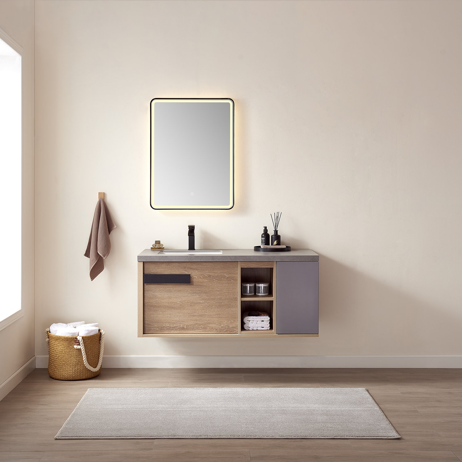 Wade Logan® Ajwad 47 Wall Mounted Single Bathroom Vanity Set With