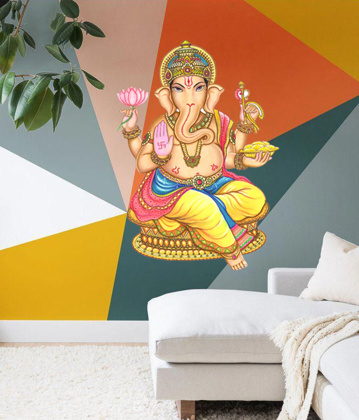 Bungalow Rose Elephant Ganesha Yoga Mantra Wall Decal | Wayfair