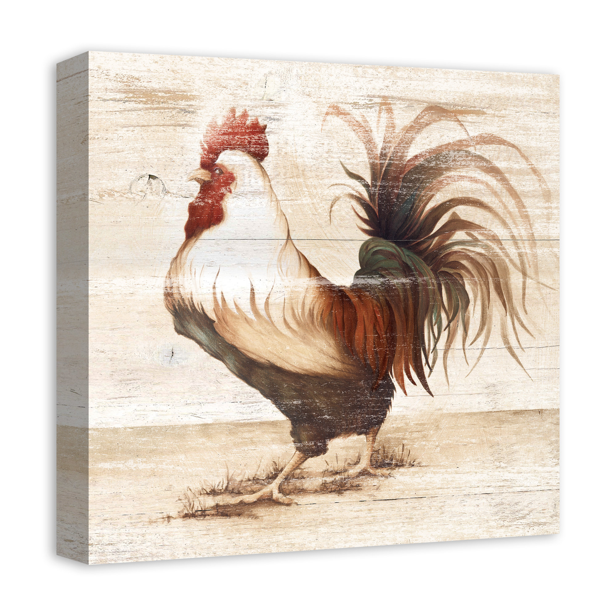 Gracie Oaks Regal Rooster - Wrapped Canvas Graphic Art | Wayfair