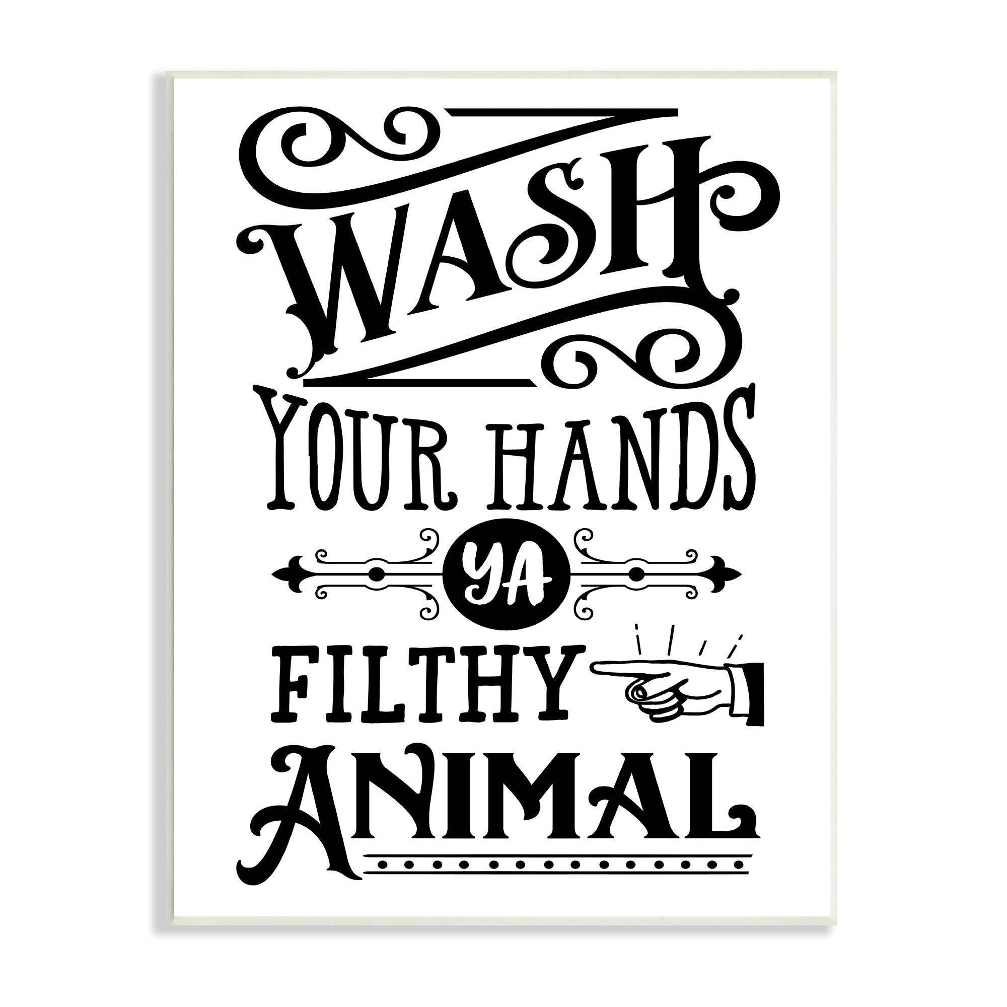 Stupell Industries Wash Your Hands Vintage Symbol Serif Typography Wall ...