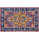 Bungalow Rose Depew Performance Gold/Navy Blue Rug & Reviews | Wayfair