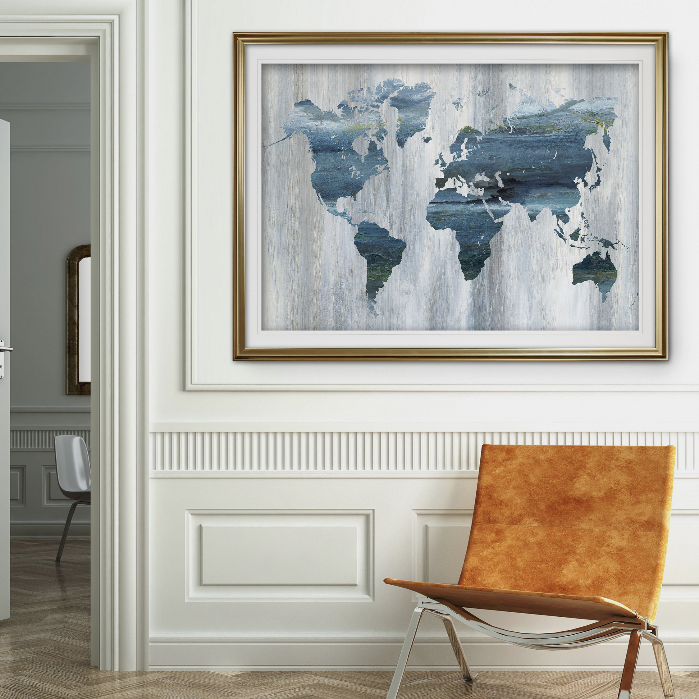 Wrought Studio Textural World Map - Picture Frame Print & Reviews | Wayfair