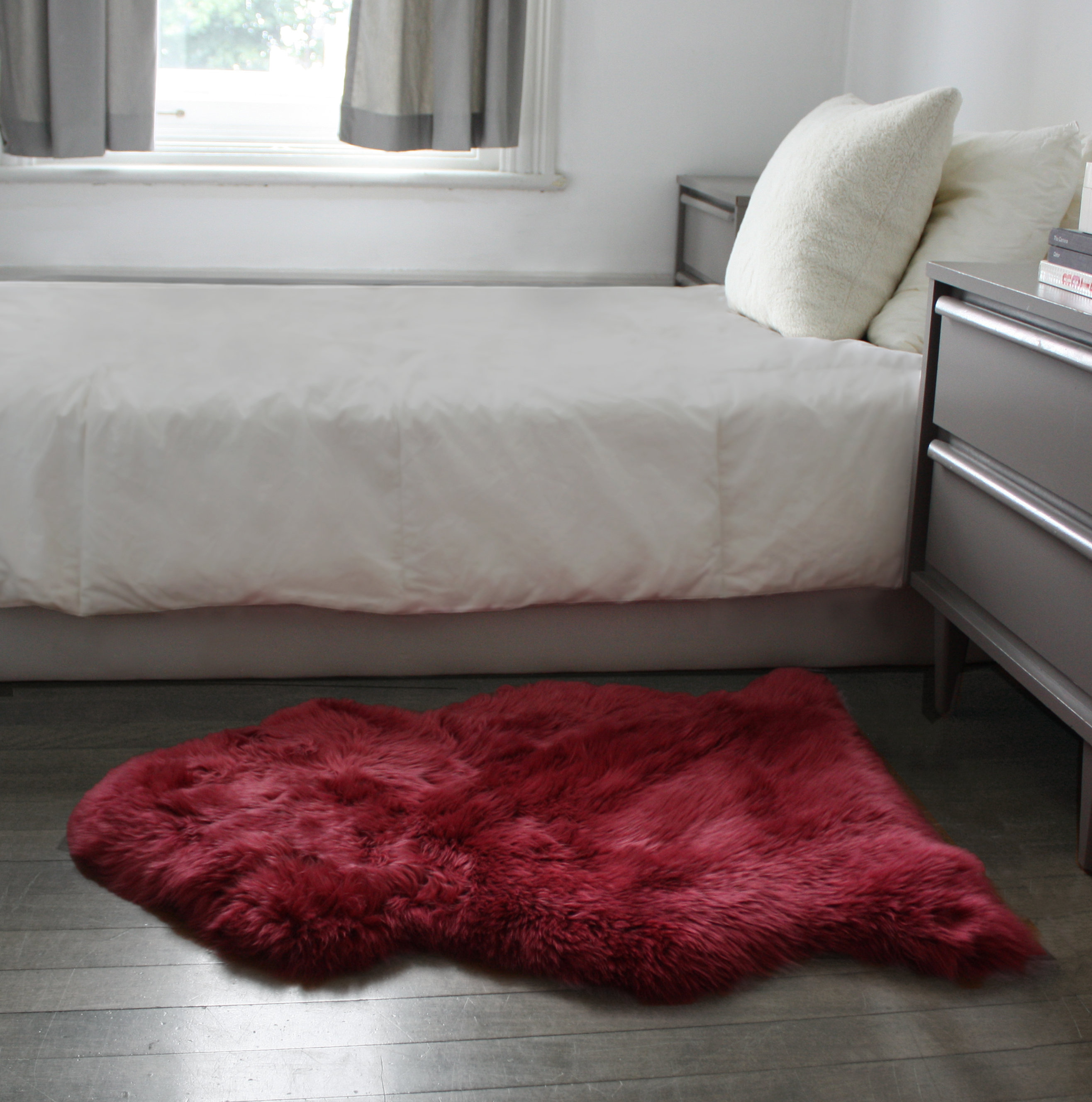 Mercer41 Haghni Handmade Sheepskin Red/Raspberry Rug & Reviews | Wayfair