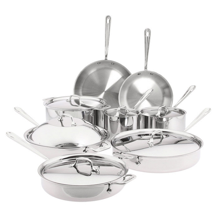 All-Clad Stainless Steel 14-Piece Cookware Set & Reviews | Wayfair