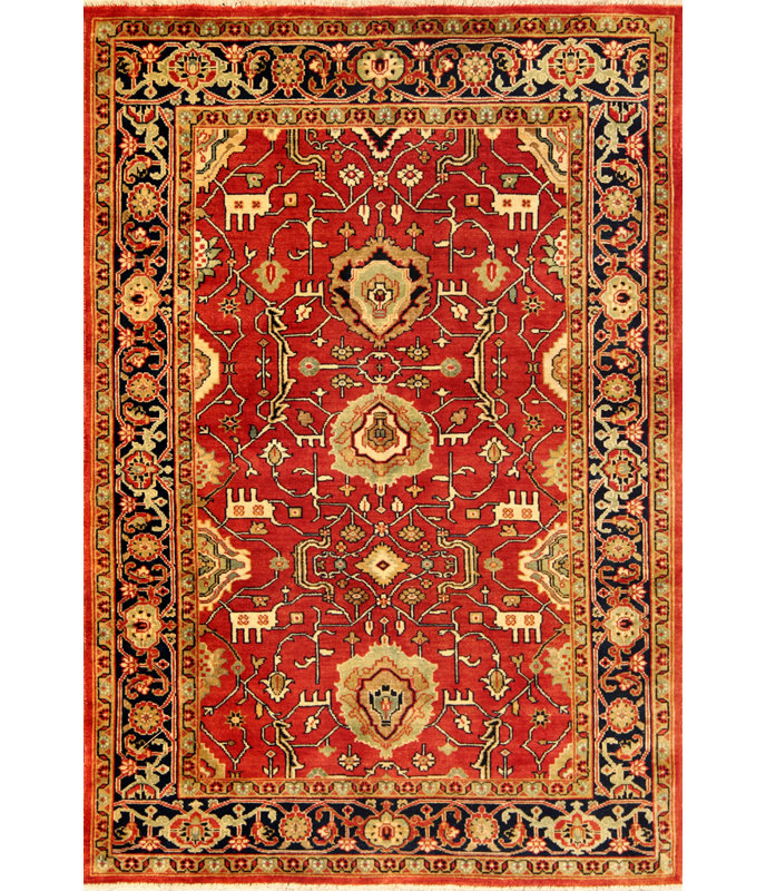 Safavieh Heriz Hand-Knotted Wool Red/Yellow Area Rug | Perigold