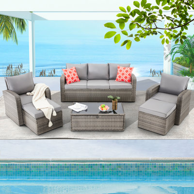 HOMREST 6 Piece Sofa Seating Group with Cushions & Reviews | Wayfair