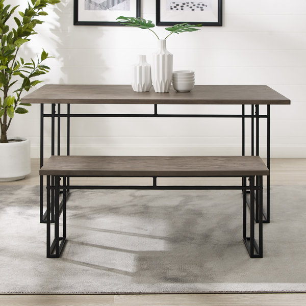 Dining-bench-metal-legs | Wayfair