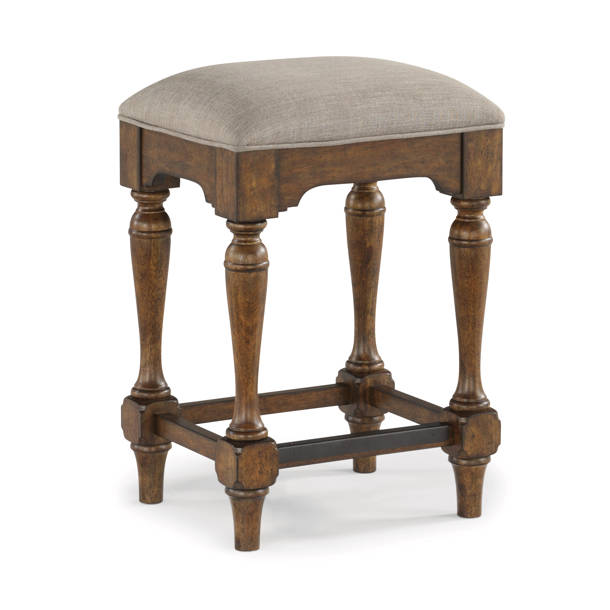 123 Creations 19'' Tall Solid Wood Vanity Stool | Wayfair