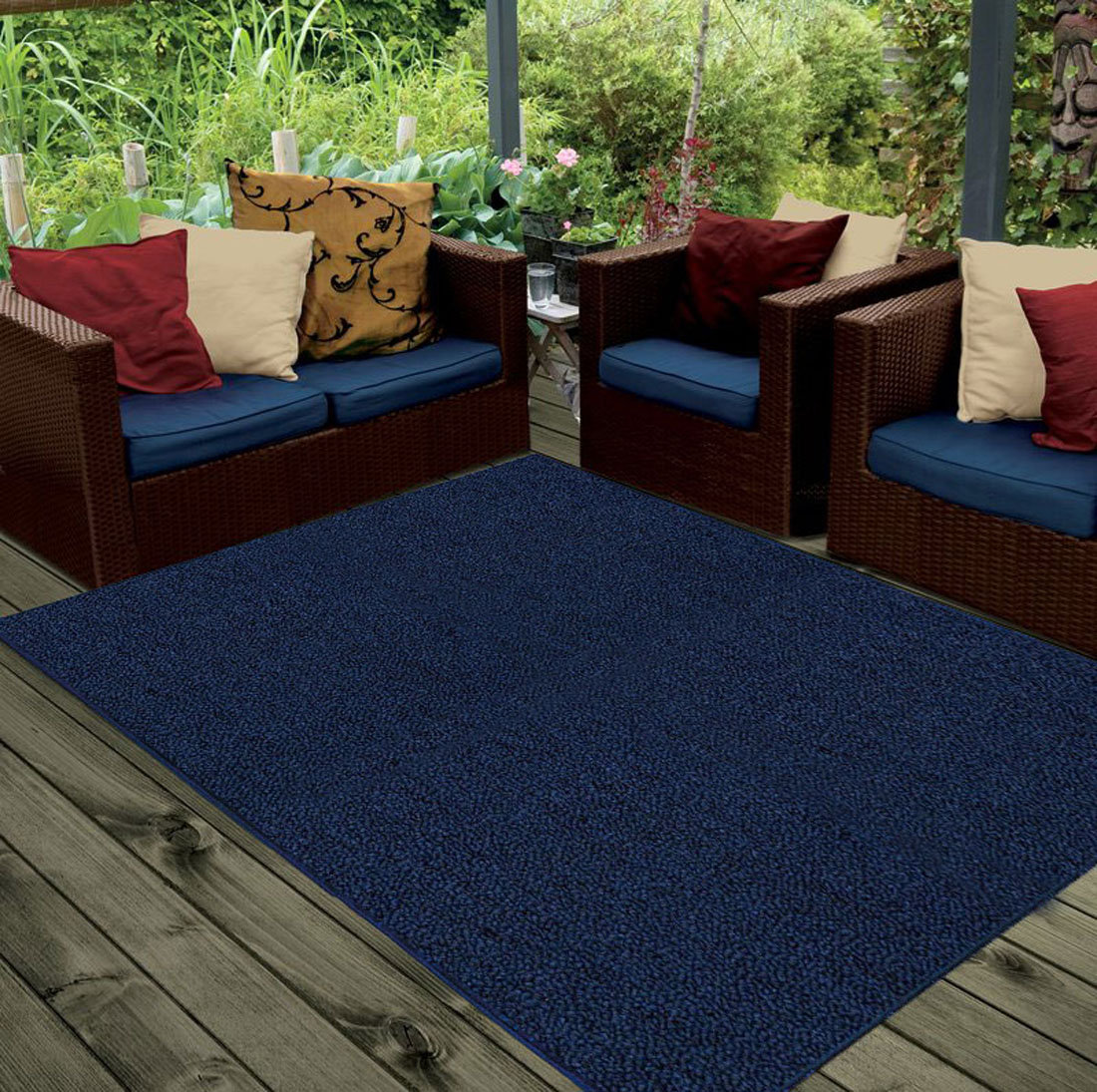 Latitude Run® Navy Indoor/Outdoor Rug | Wayfair