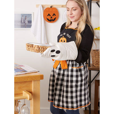 The Holiday Aisle® Boo! Kitchen Apron | Wayfair