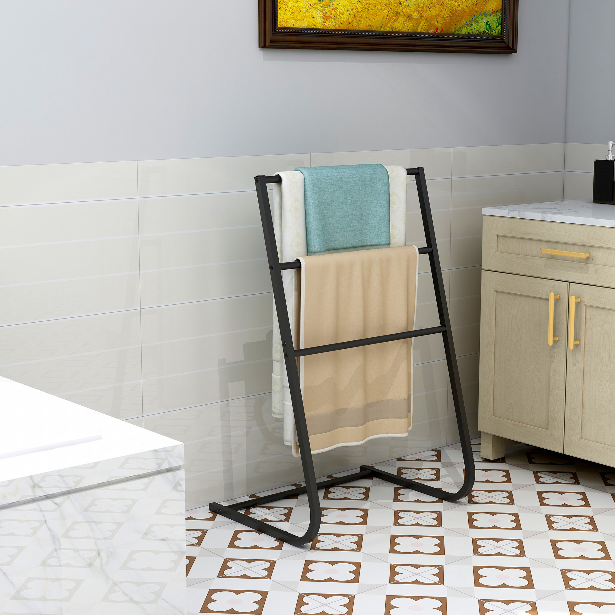HOMERECOMMEND Free Standing Towel Rack & Reviews | Wayfair