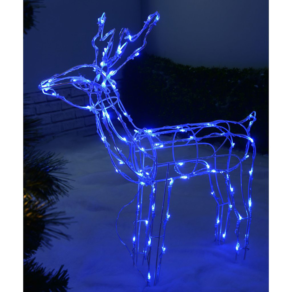 The Seasonal Aisle Pre-Lit 90 LED 3D Twinkling Reindeer Lighted Display ...
