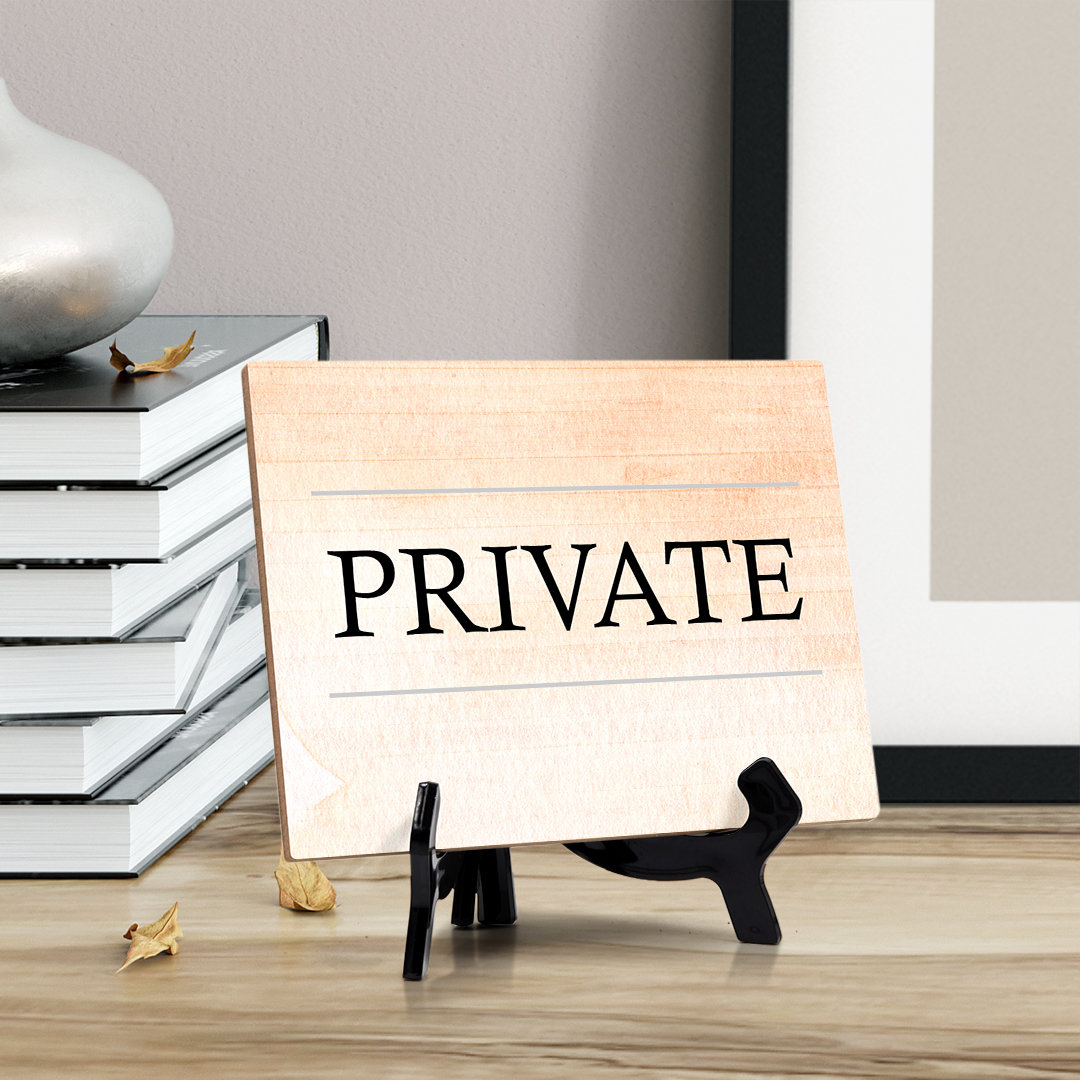 Designs ByLITA Private Table Or Counter Sign With Easel Stand, 6" X 8 ...