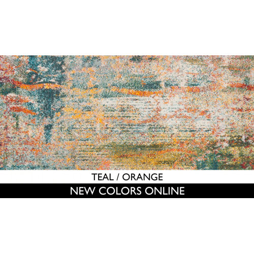 Trent Austin Design® Harrill Power Loom Performance Teal/Orange Rug ...
