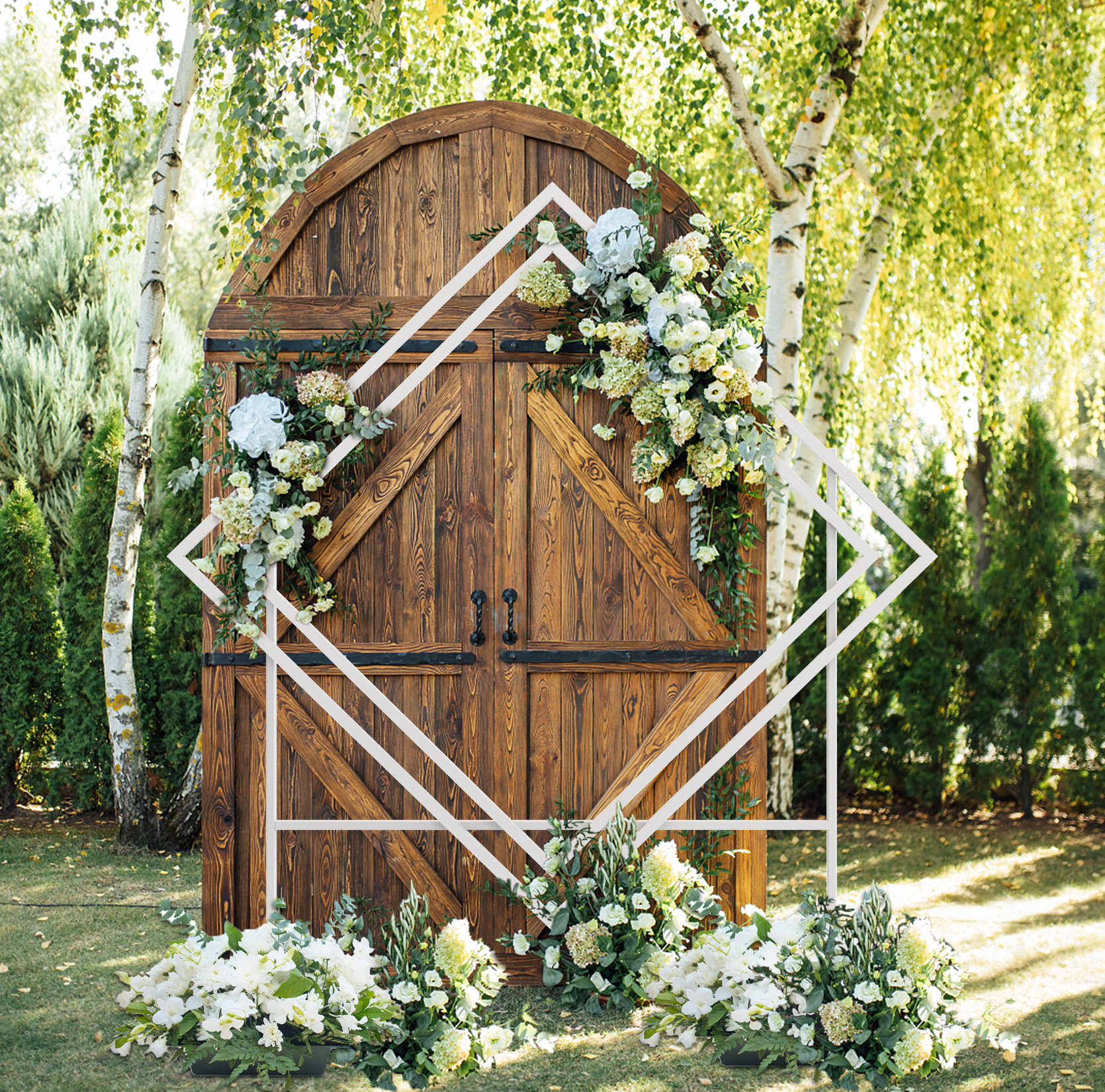 LUVODI Metal Wedding Square Geometric Backdrop Stand | Wayfair