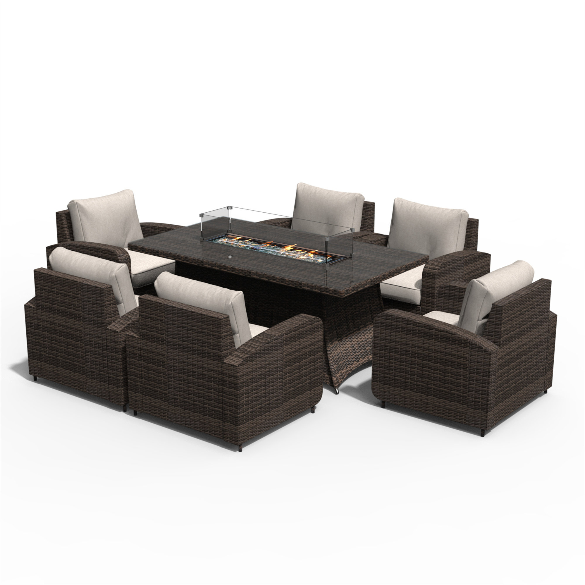 Red Barrel Studio® Rectangular 6 - Person 70.87'' Long Aluminum Fire ...