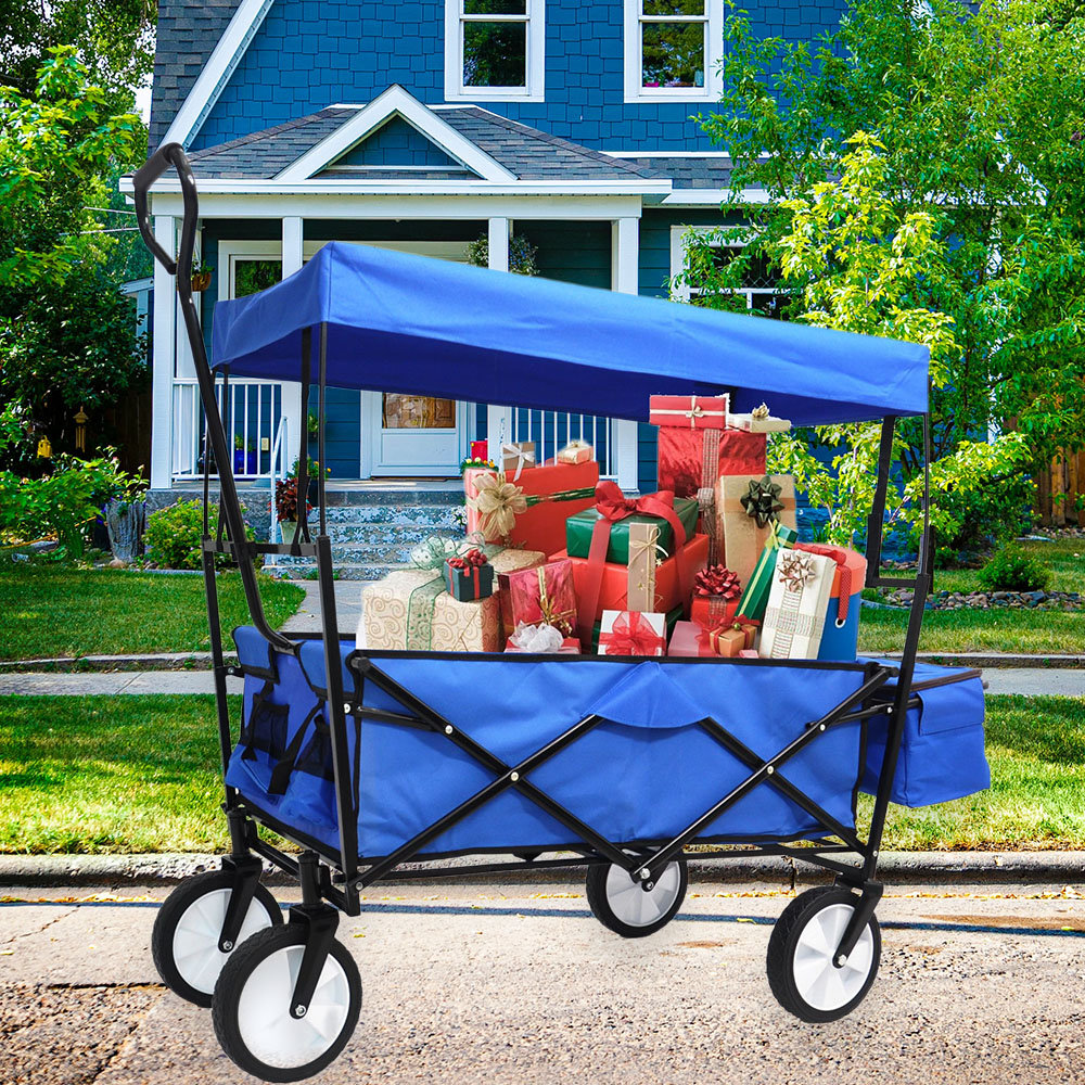 iYofe Outdoor Wagons with Detachable Roof Tail Storage Bag Adjustable ...