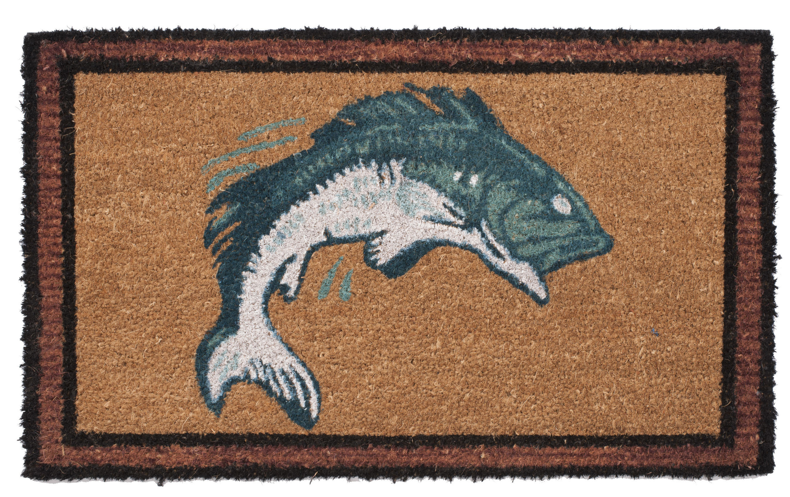 Longshore Tides Moana Bass Fish PVC 30" x 18" Non-Slip Outdoor Door Mat ...