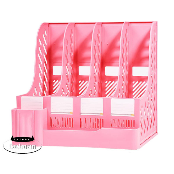 Red Barrel Studio® 4 Compartments Storage Organiser Box Magazine File ...
