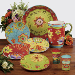 Certified International Tunisian Sunset 4 Piece 8.75" Salad Plate Set ...