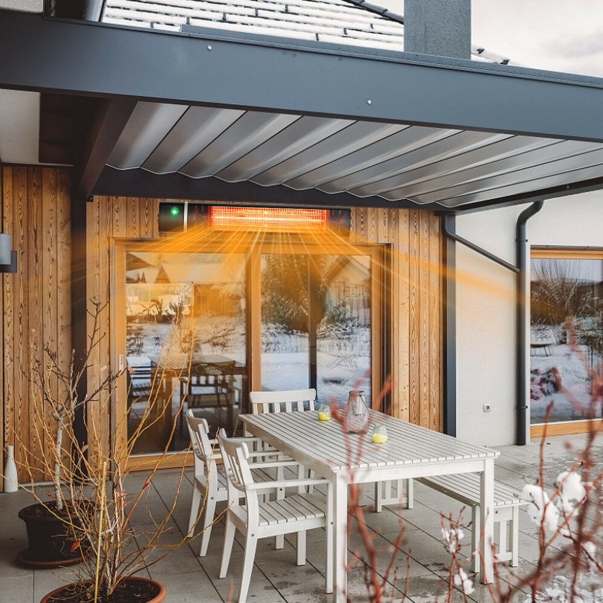 Gymax 1500 Watt Electric Ceiling Mounted Patio Heater | Wayfair