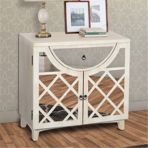 One Allium Way® 2 - Door Mirrored Accent Cabinet | Wayfair