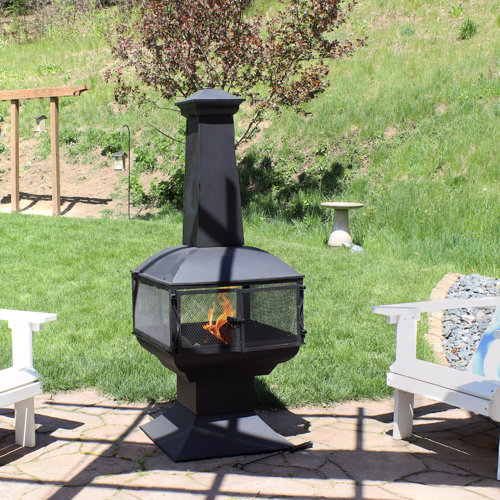 Williston Forge Fairburn 57'' H Steel Wood Burning Outdoor Chiminea ...