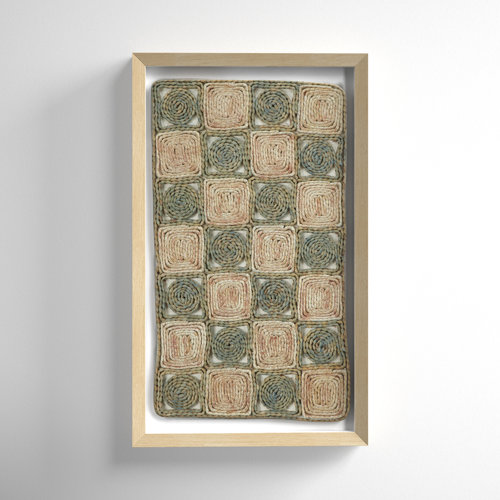Joss & Main Rectangular Shadow Box with Checkerboard Rope Abstract Wall ...