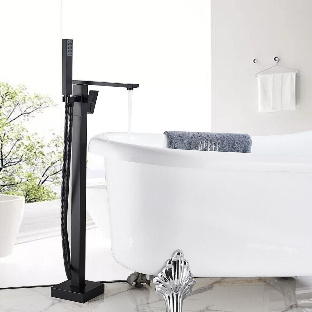 Augusts Floor Mounted Freestanding Tub Fille with Hand Shower | Wayfair
