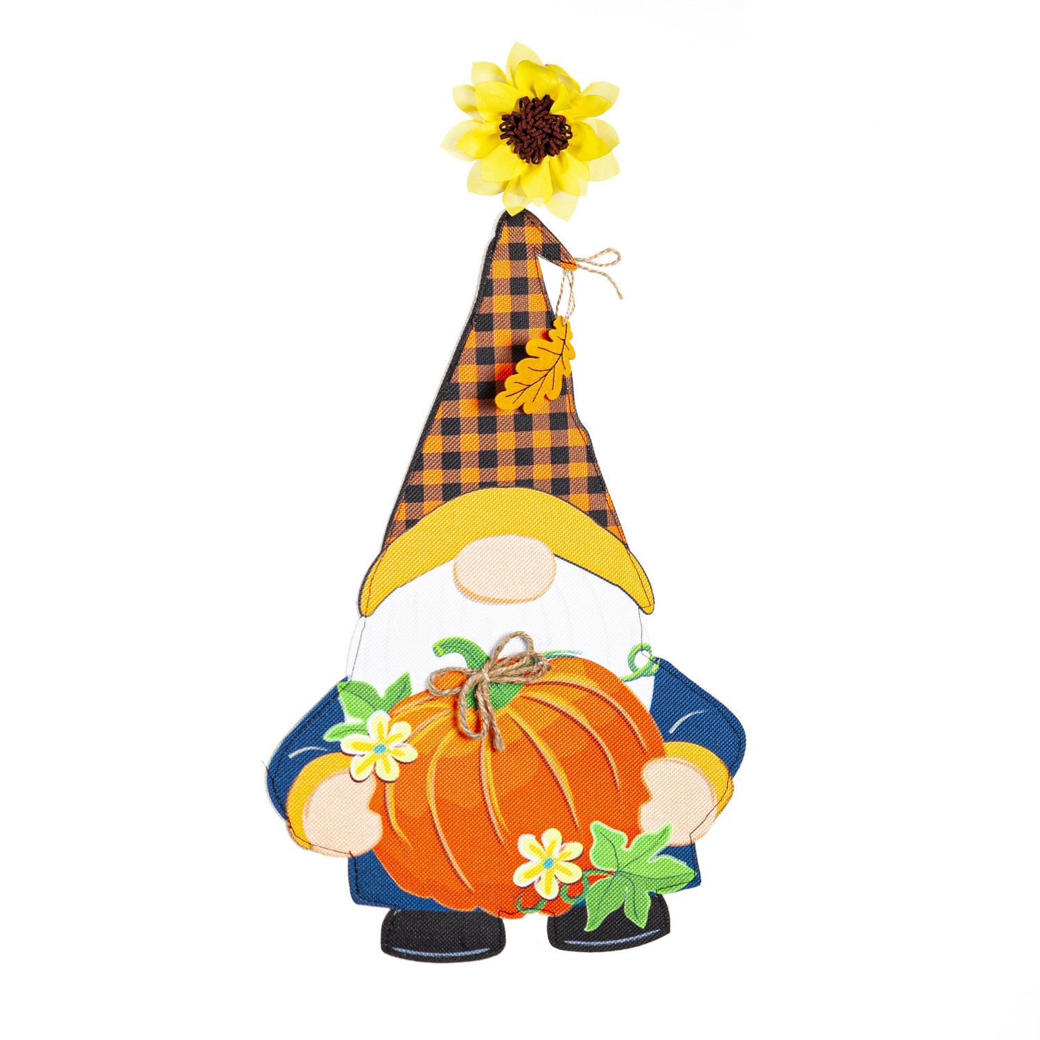 The Holiday Aisle® Fall Gnome with Pumpkin Window Decor | Wayfair
