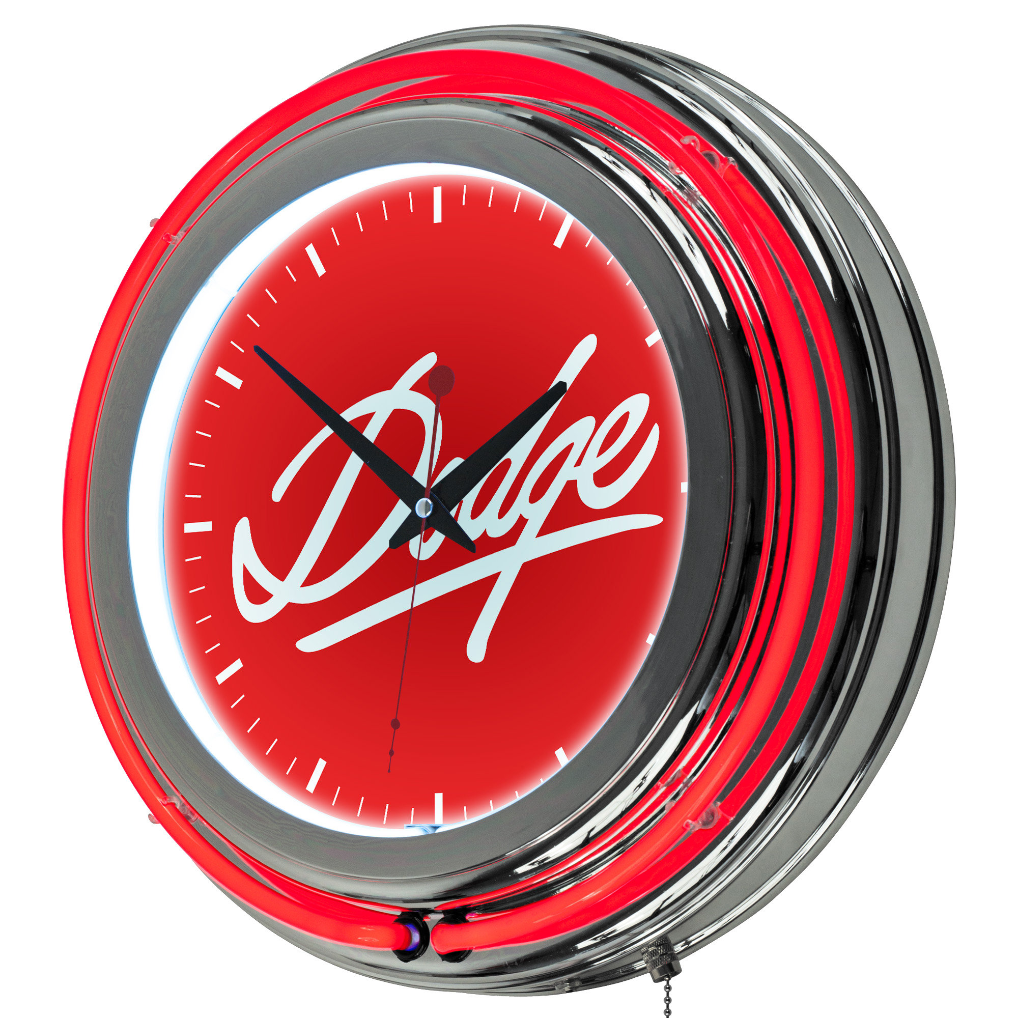Trademark Global Dodge Signature Neon 14.5" Wall Clock | Wayfair