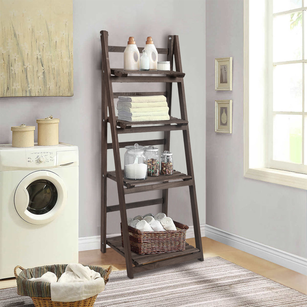 Loon Peak® Armisha 43.3'' H x 16.1'' W Solid Wood Ladder Bookcase ...