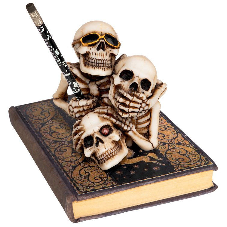 Design Toscano No Evil Skeleton Pencil Holder | Wayfair.ca