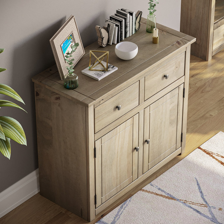 Brambly Cottage Vida Panama 93Cm Wide 2 Drawer Pine Solid Wood Combi ...