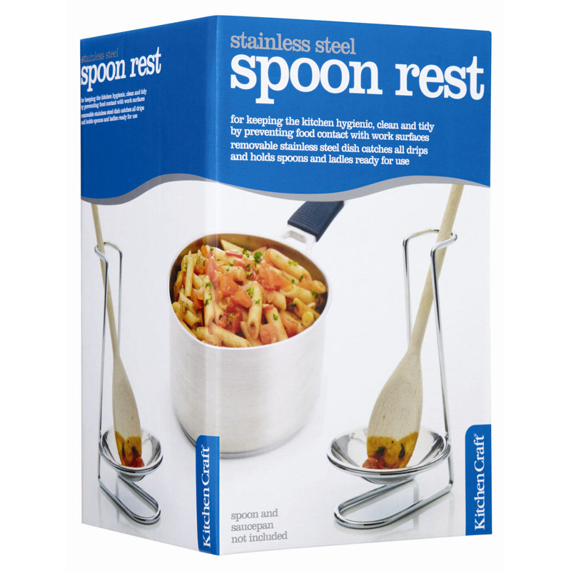 KitchenCraft Chrome Plated Upright Spoon Rest with Stainless Steel Bowl ...