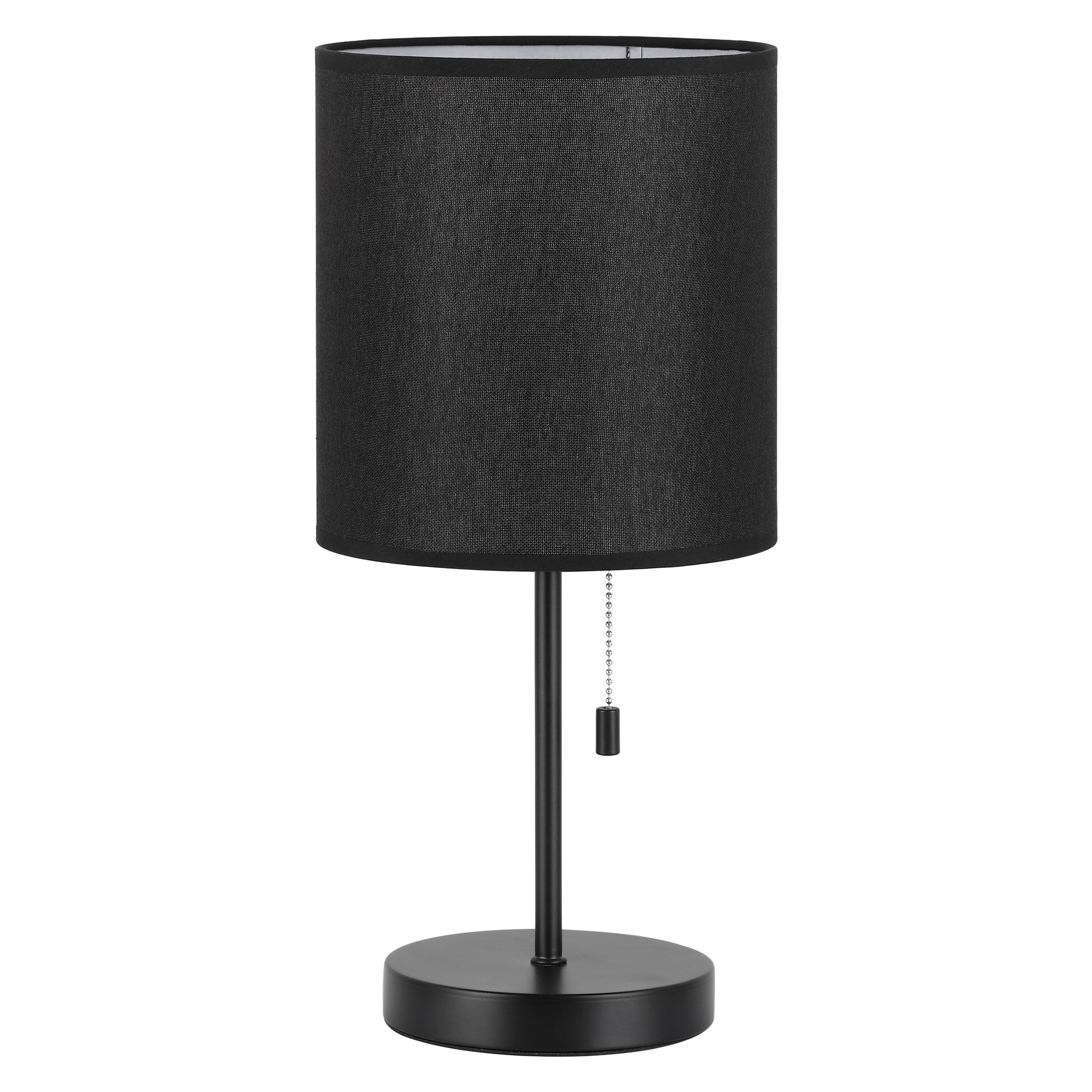 Latitude Run® 16.3H Modern Nightstand Lamp With Black Fabric Lamp Shade ...