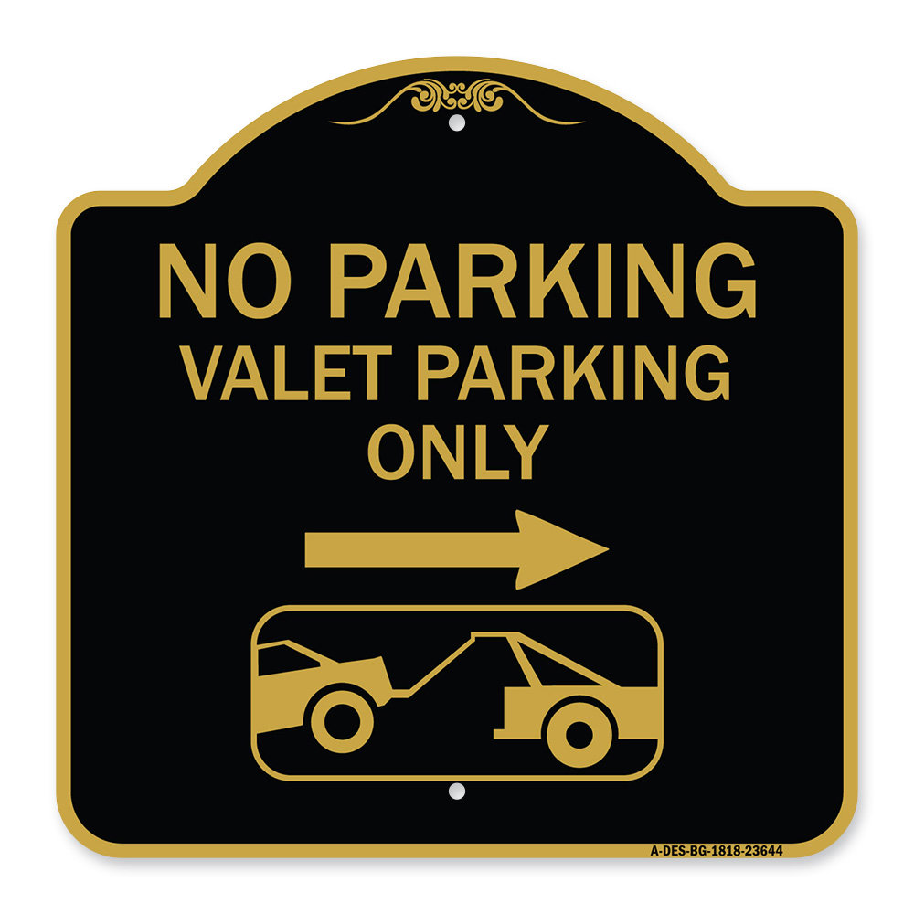 Signmission Designer Series Sign - No Parking Valet Parking Only (With ...