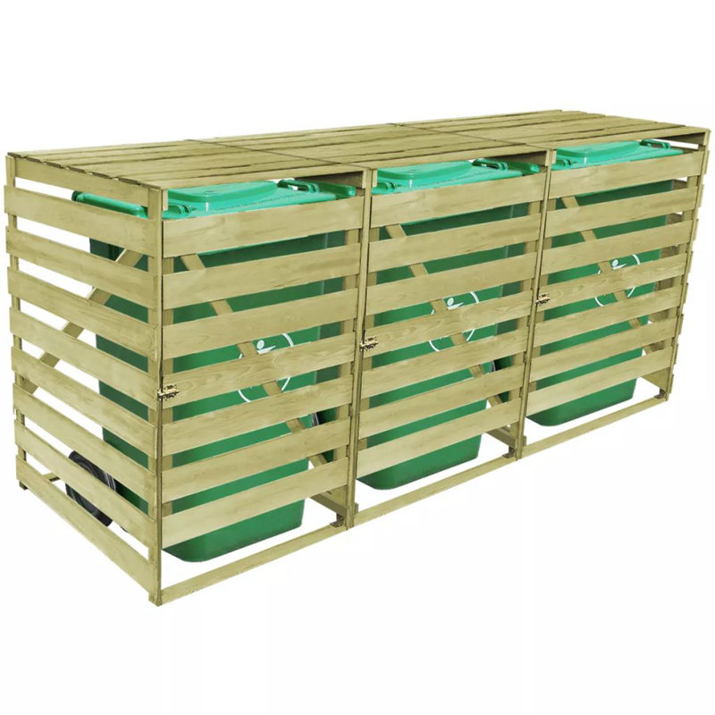 Symple Stuff Wooden Triple Bin Store & Reviews | Wayfair.co.uk