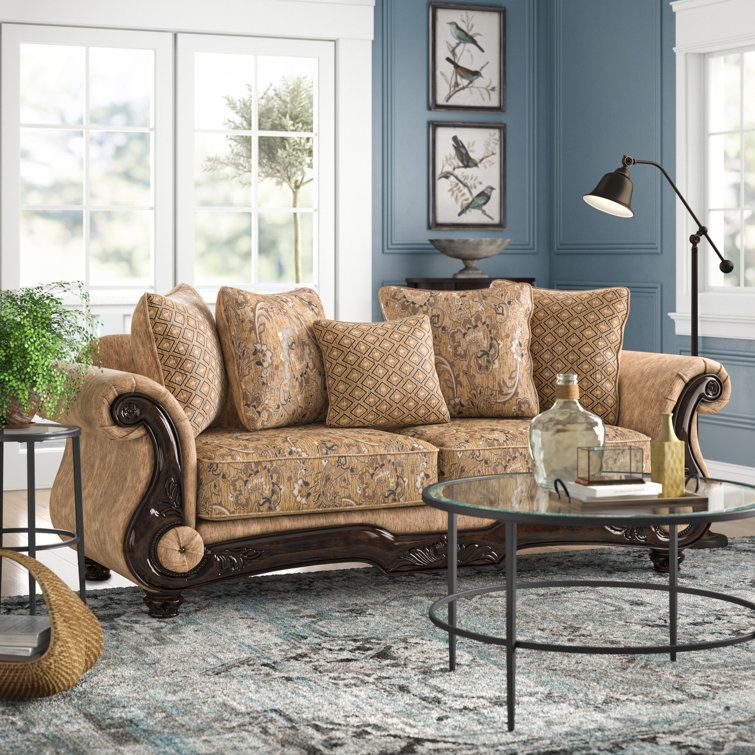 Lark Manor Kinston 94'' Chenille Rolled Arm Sofa with Reversible ...