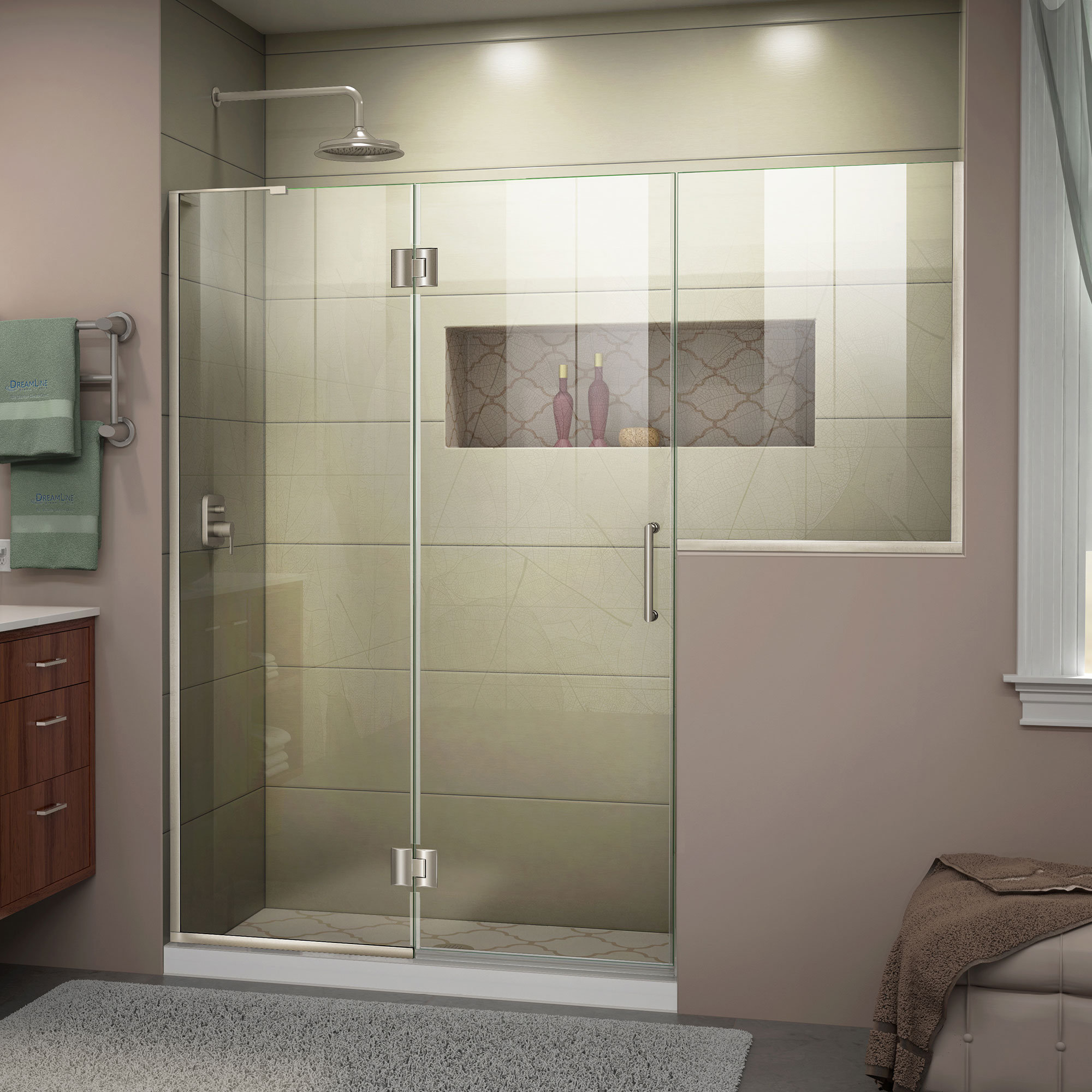 DreamLine Unidoor-X 53" W x 72"H Hinged Frameless Shower Door | Wayfair