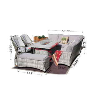 Lark Manor Algird Polyethylene (PE) Wicker 10 - Person Seating Group ...