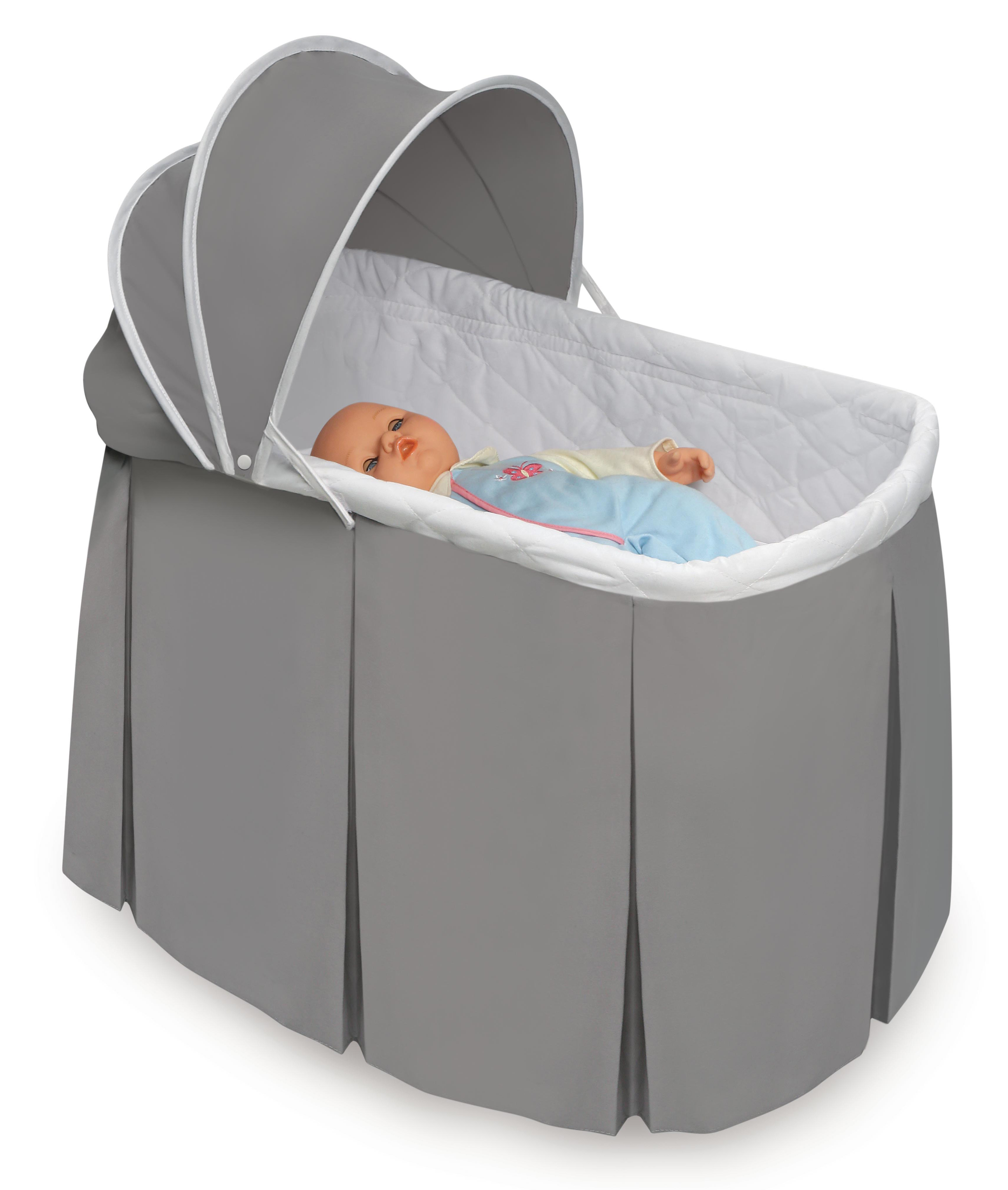 Badger Basket Cuddles Oval Rocking Doll Bassinet - Gray/White | Wayfair