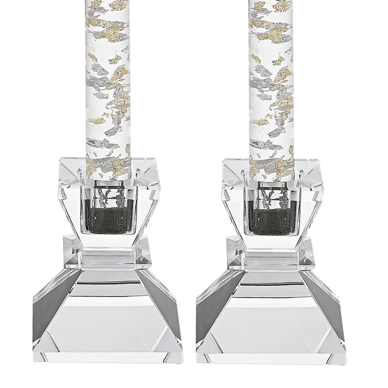 House of Hampton® 2 Piece Crystal Tabletop Candlestick Set | Wayfair.ca