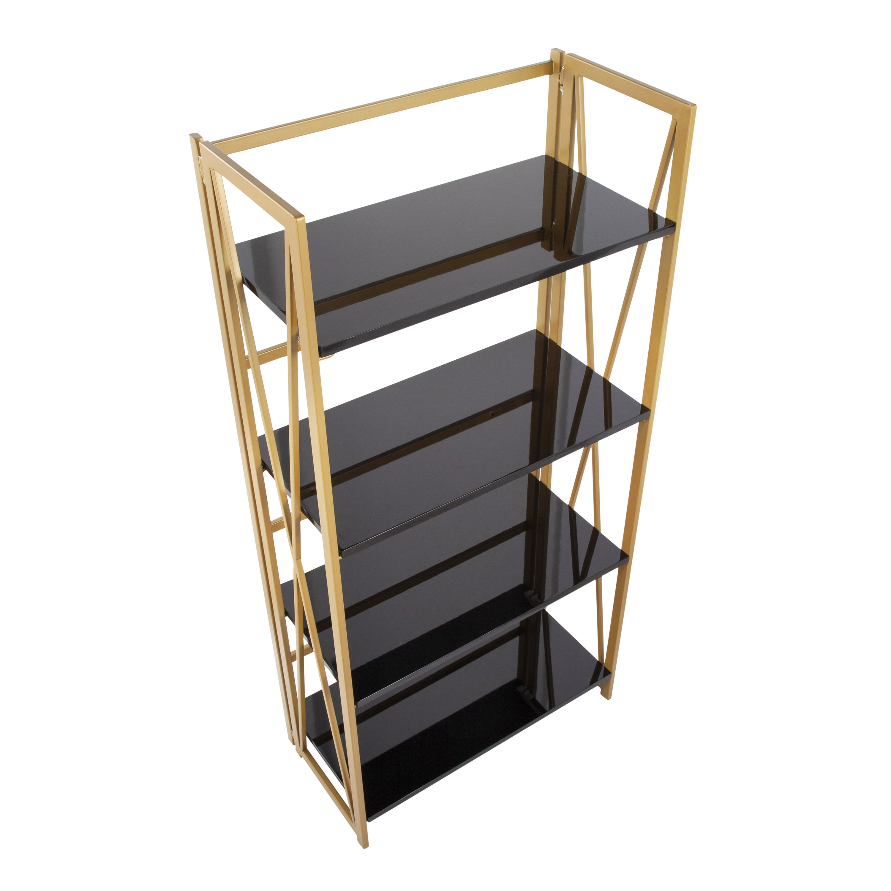 Mercer41 Lykeisha 49.25'' H x 23.5'' W Steel Etagere Bookcase | Wayfair