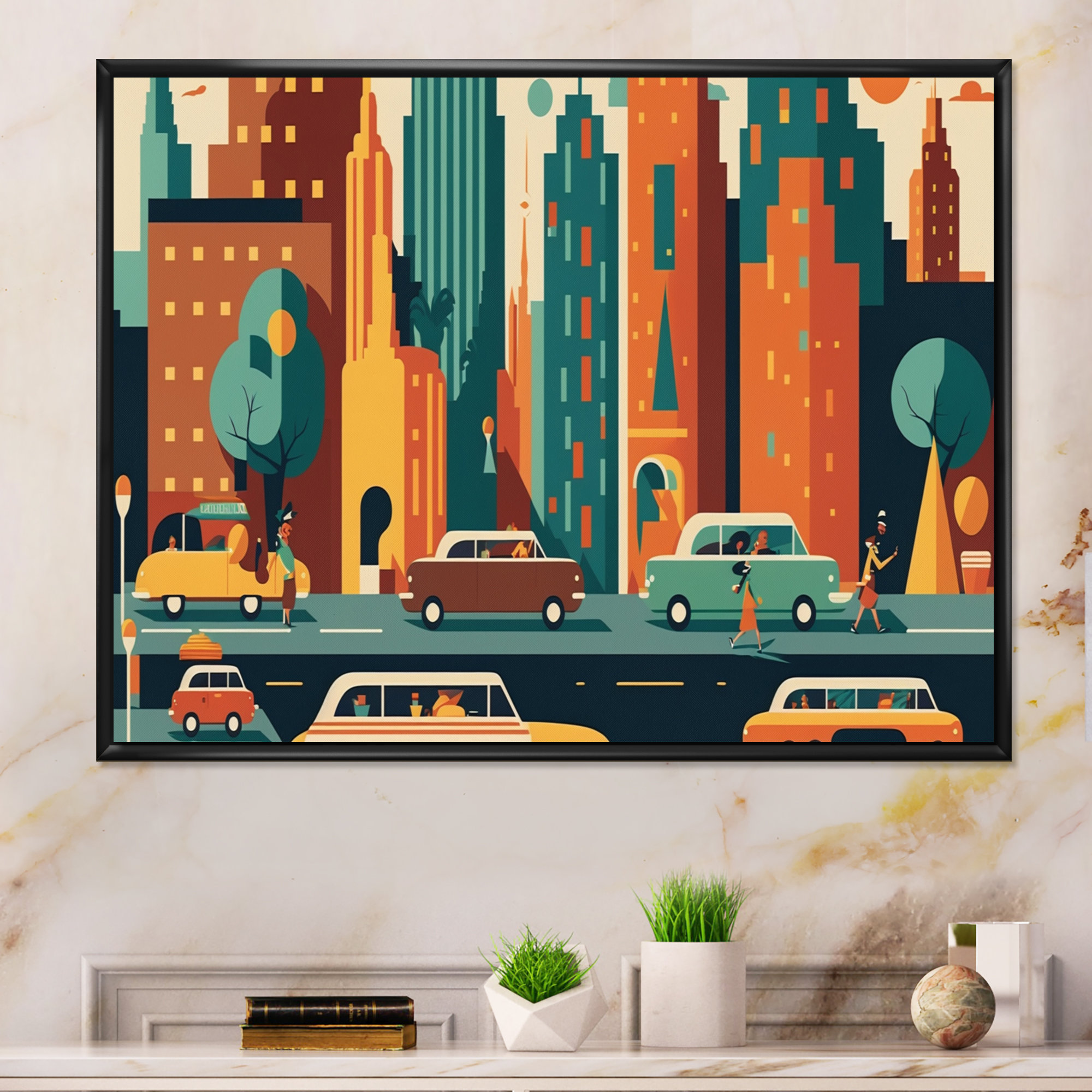 Corrigan Studio® Colorful Cityscape V - Cityscapes Canvas Wall Art ...