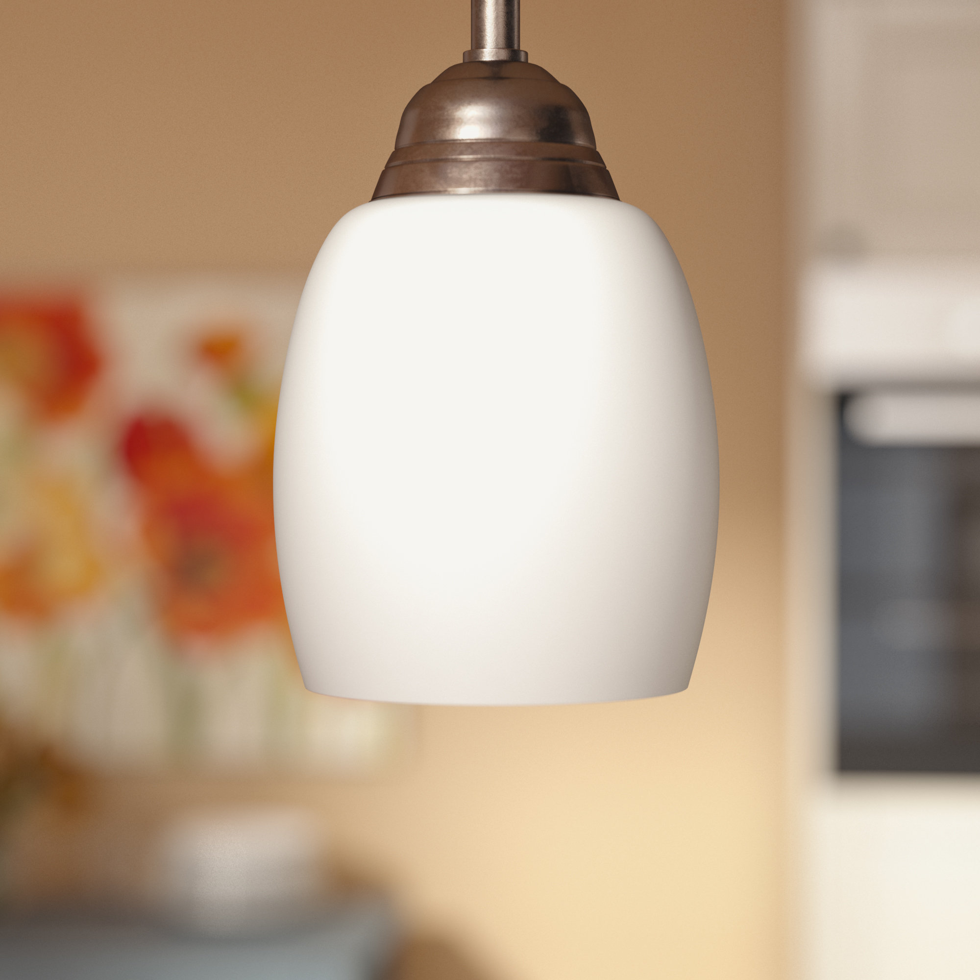 Charlton Home® 5.25'' H Glass Oval Ceiling Fan Fitter Shade ( Screw On ...