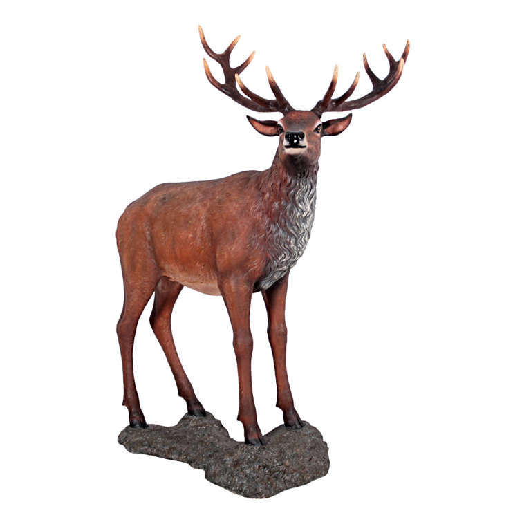Design Toscano Grand-Scale Red Deer Buck Statue with Base | Wayfair.ca
